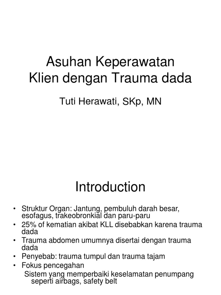 Asuhan Keperawatan Trauma Dada | PDF | Toraks | Pernapasan