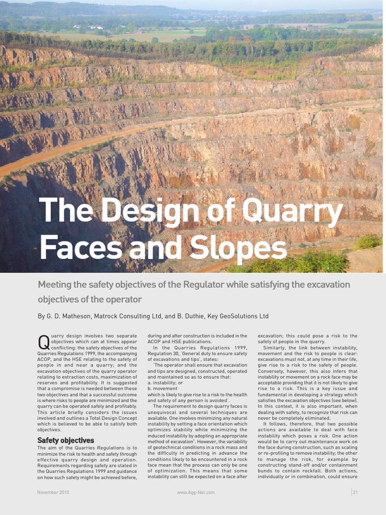 Quarry Design: Balancing Safety and Profit | PDF | Safety ...