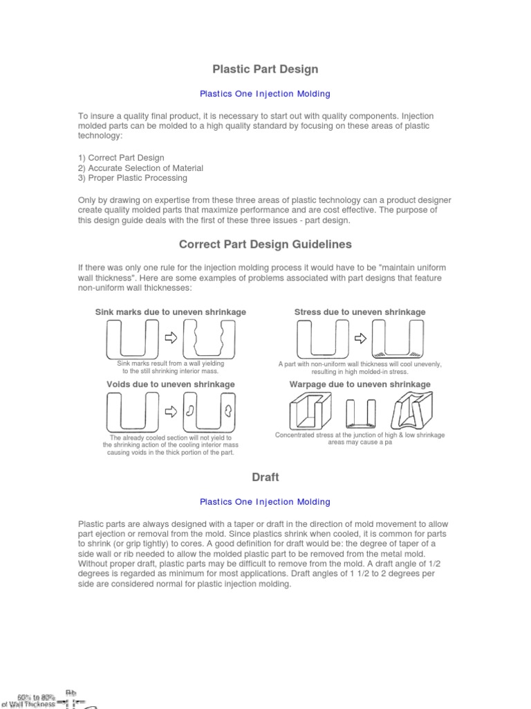 Plastic Part Design: Plastics One Injection Molding | PDF | Casting ...