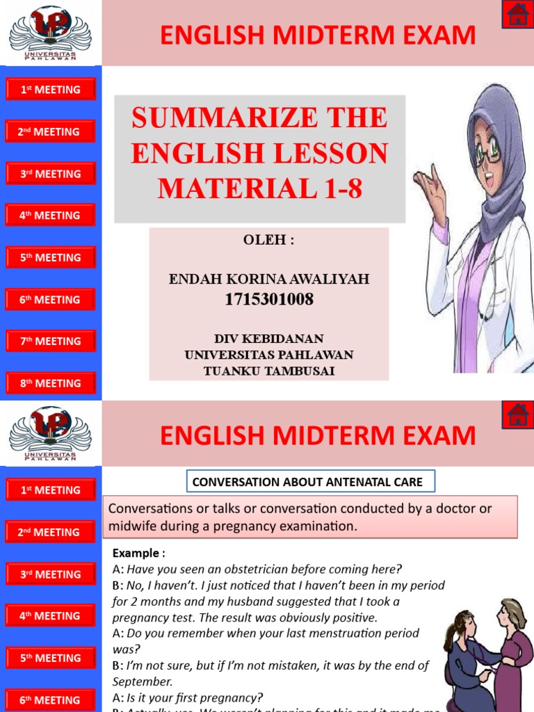 English Midterm Exam Summarize The English Lesson Material 1-8 | PDF | Human Communication | Syntax