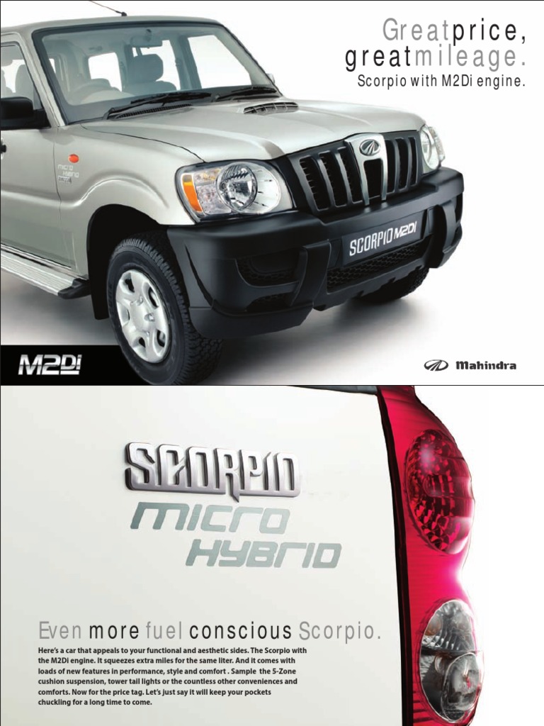 The Scorpio with M2Di Engine: A Fuel-Efficient and Feature-Rich SUV at ...