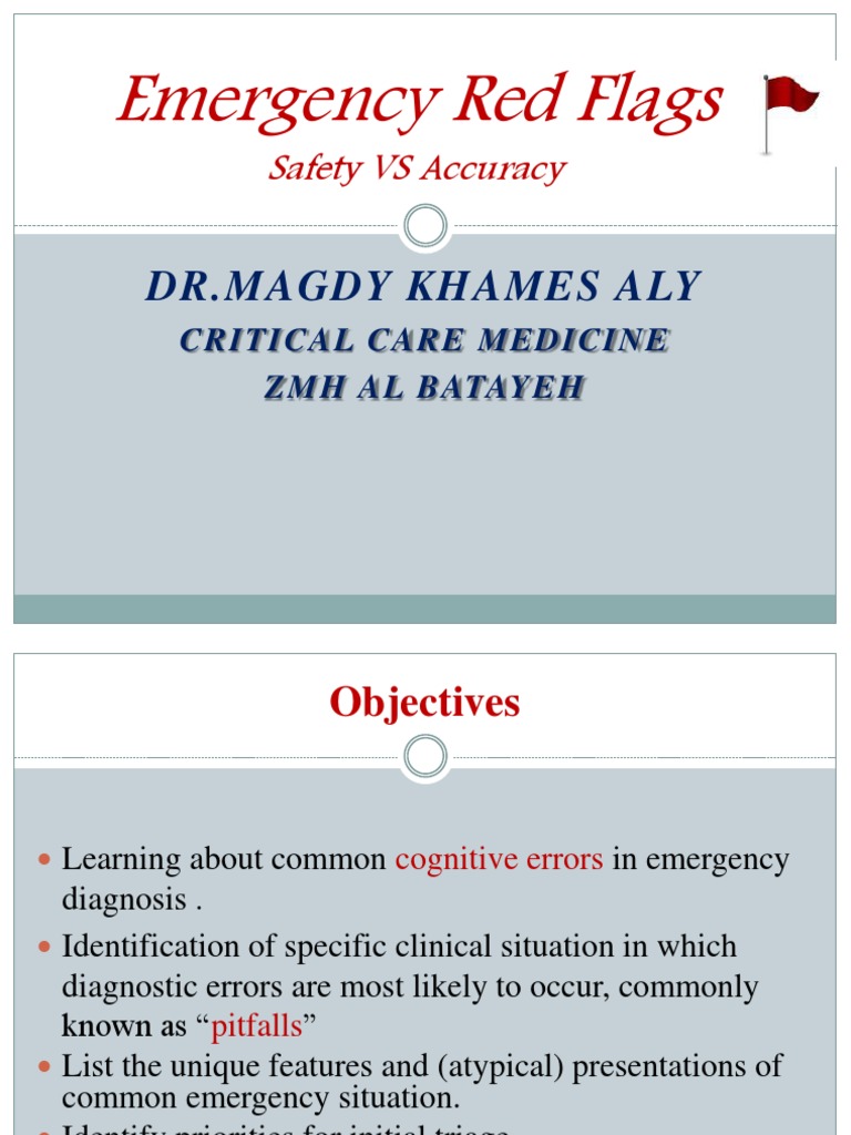 Emergency Red Flags: DR - Magdy Khames Aly | PDF | Headache | Migraine