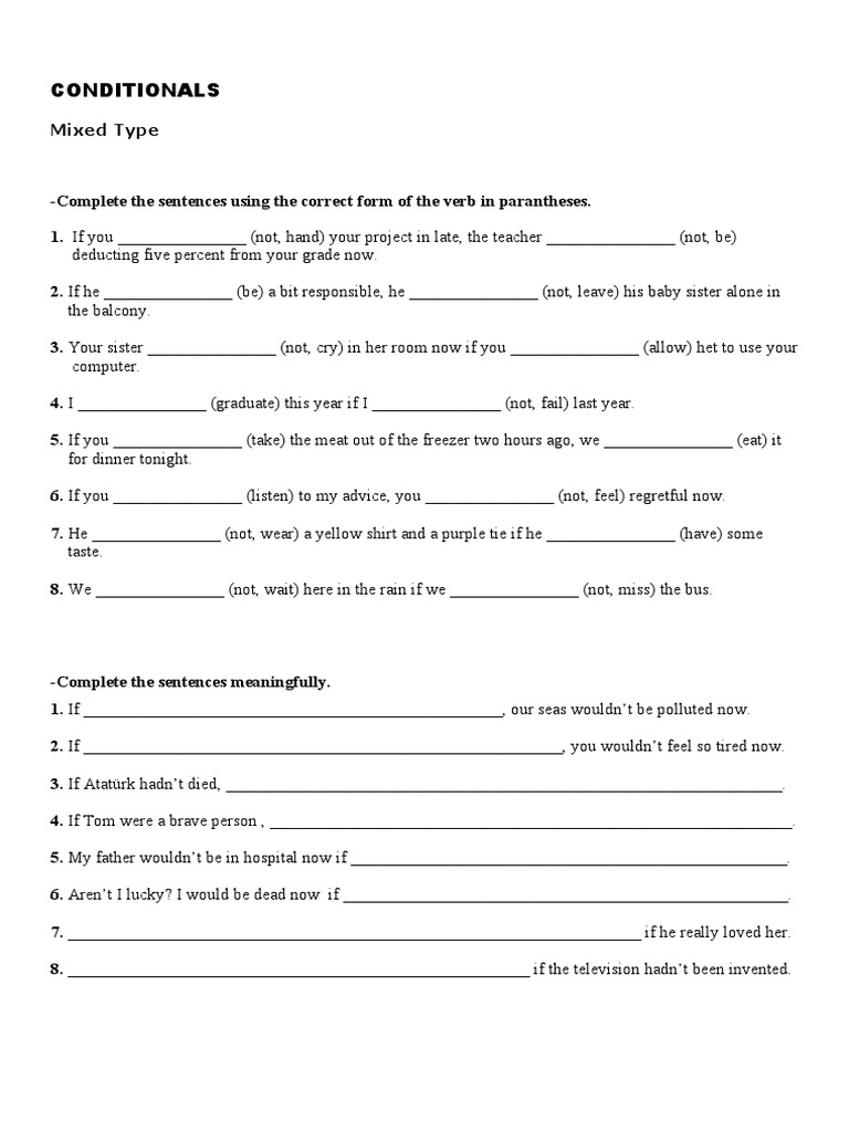 Conditionals: Deducting Five Percent From Your Grade Now | PDF