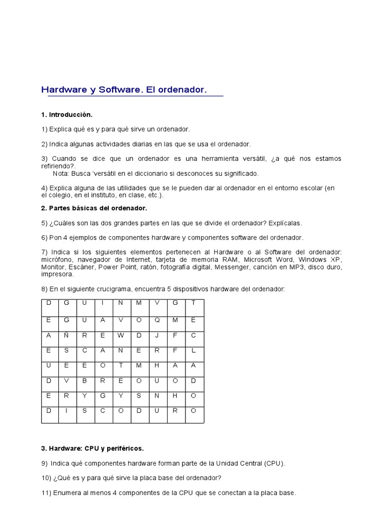 Tareas para Nico | PDF | Periférico | Hardware de la computadora