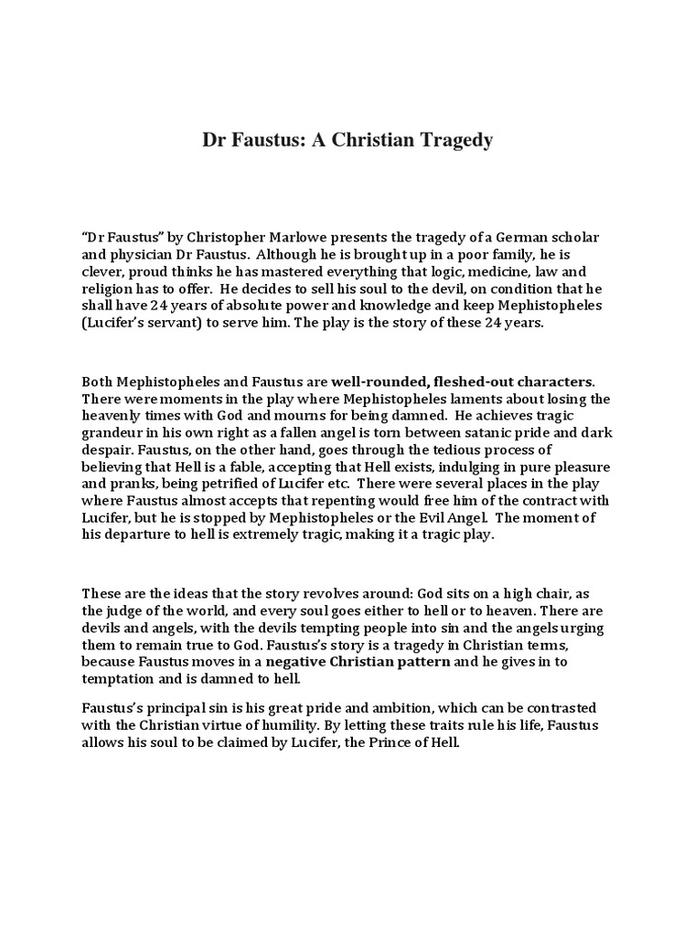 DR Faustus As A Christian Tragedy | PDF | Devil | Hell