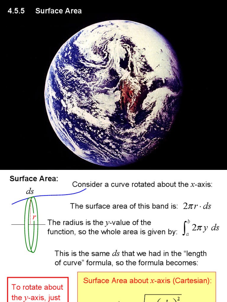 Lecture 4.5.5 Surface Area | PDF | Cartesian Coordinate System | Area