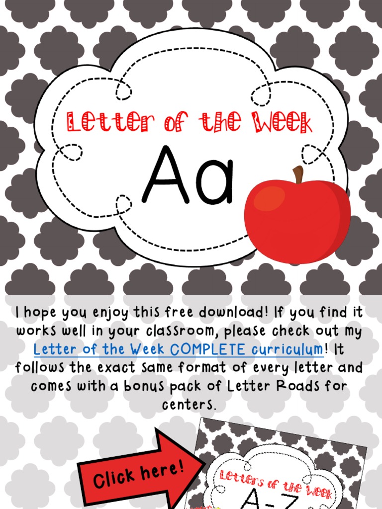 Letterofthe Week Letter A | PDF | Poster