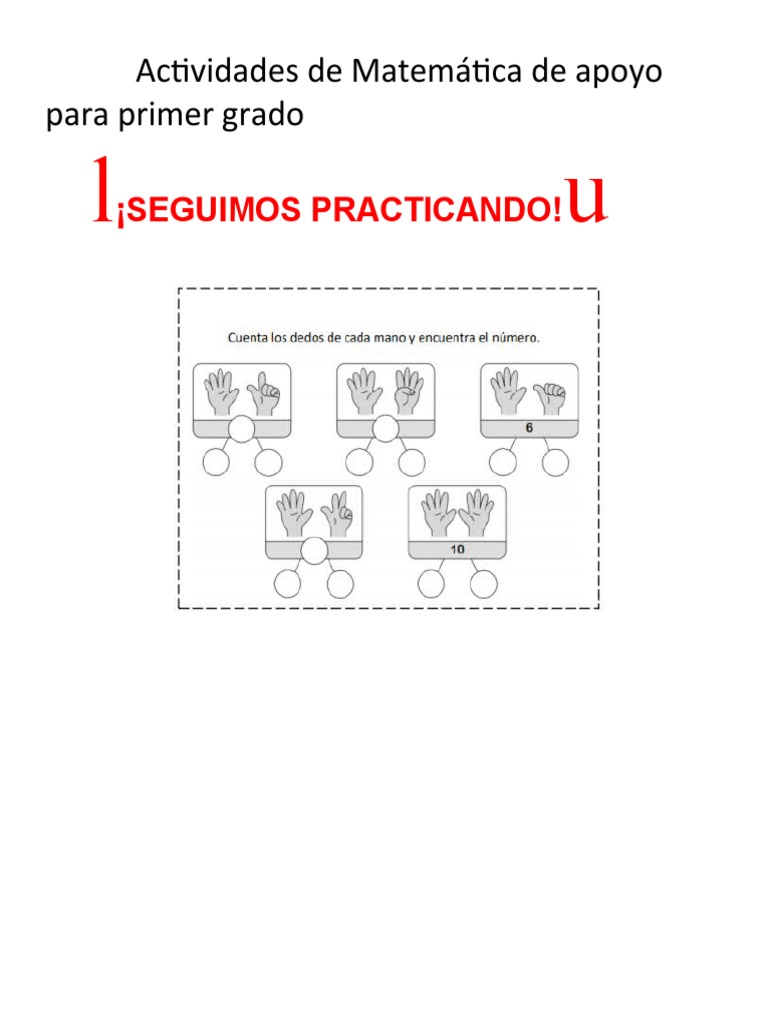 Actividades de Matemática Primer Grado. | PDF