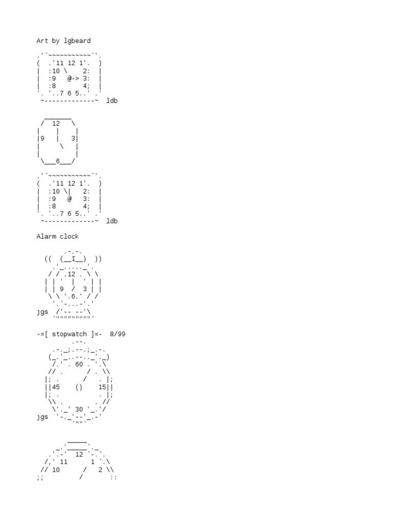 ASCII - Clocks | PDF | Clock