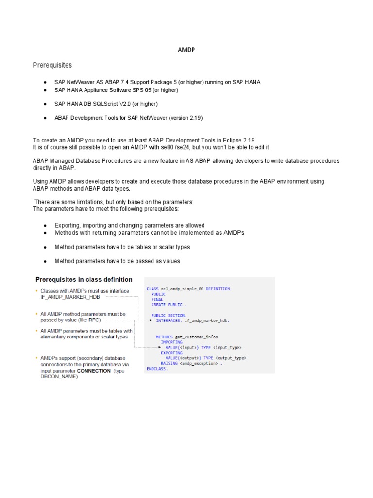 AMDP and CDS | PDF | Method (Computer Programming) | Class (Computer Programming)