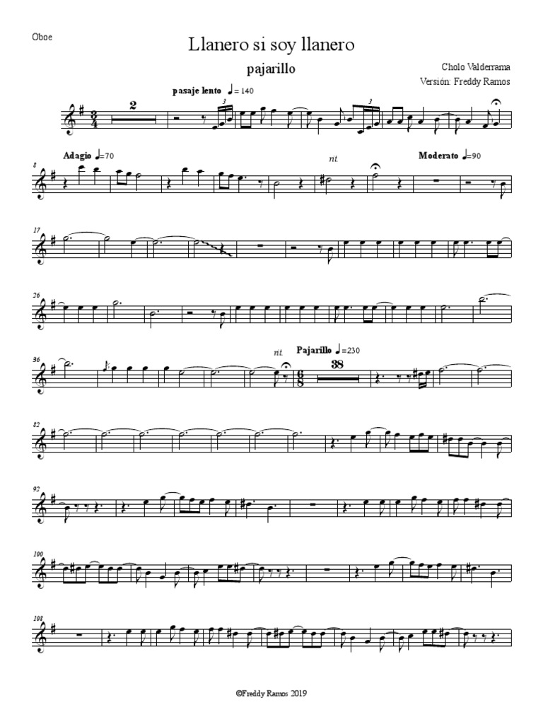 Llanero Si Soy Llanero Oboe | PDF