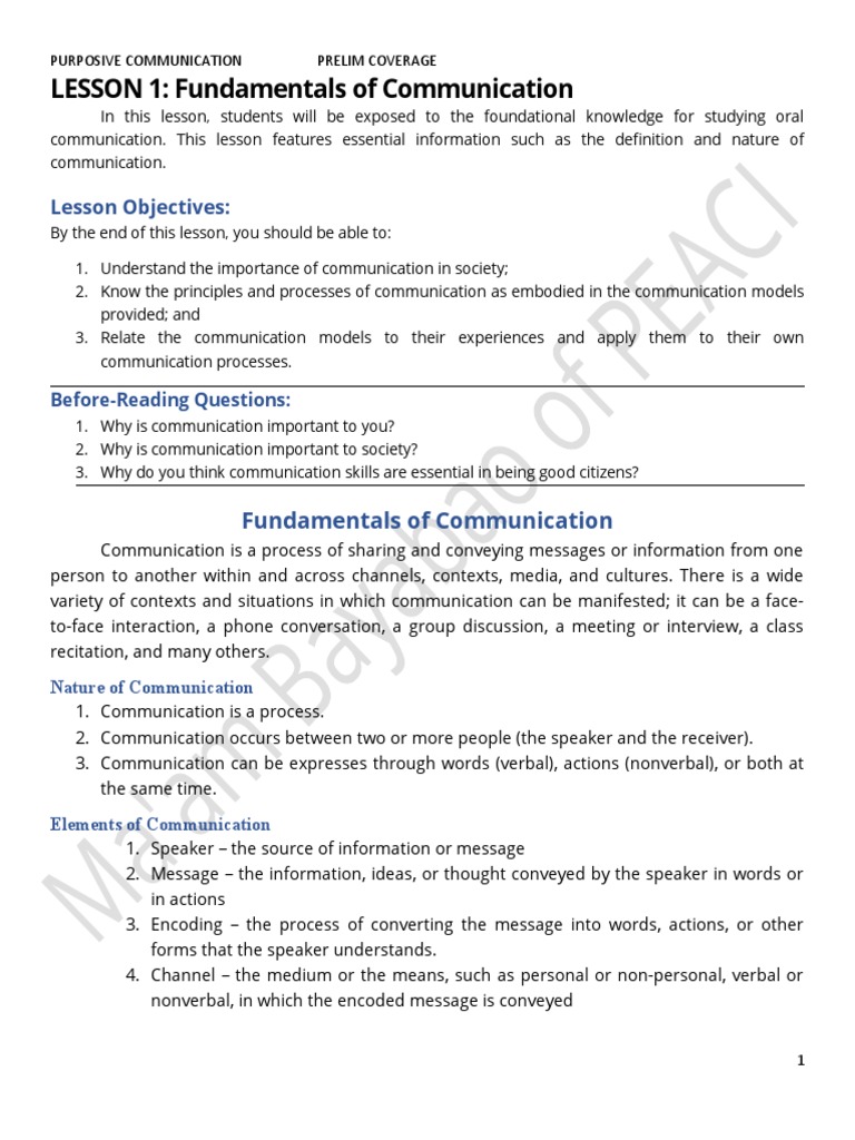 Fundamentals of Communication for Students | PDF | Public Speaking ...