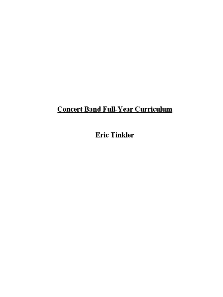 Concert Band Full-Year Curriculum | PDF | Rhythm | Rubric (Academic)