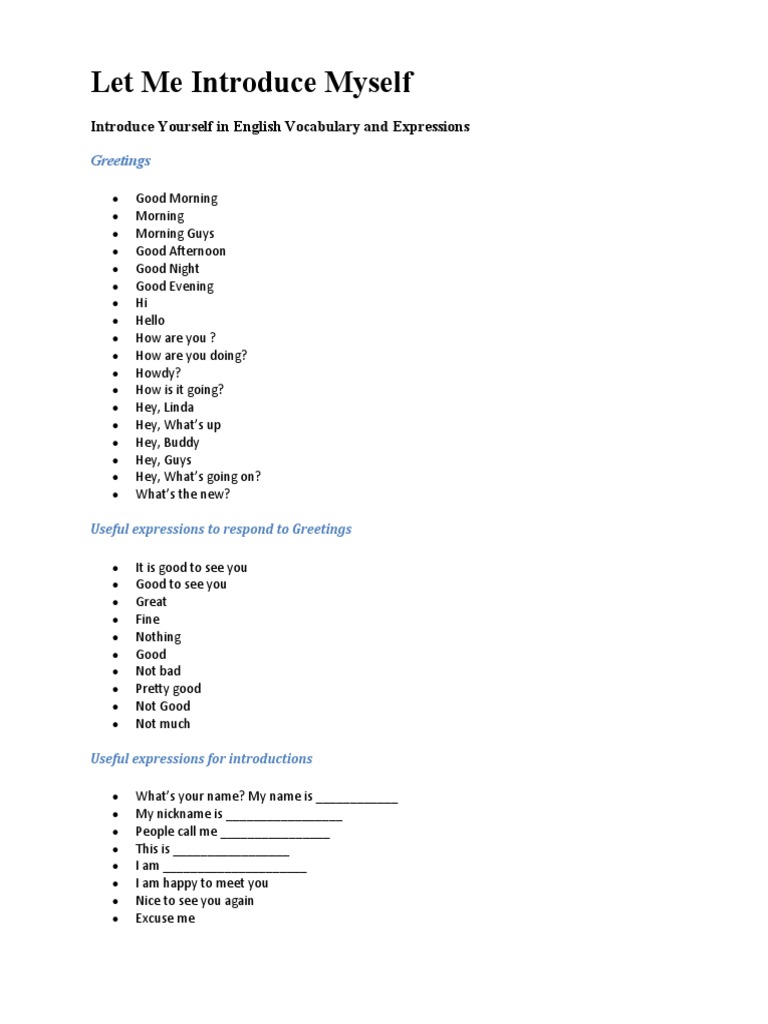 Let Me Introduce Myself | PDF | Self-Improvement