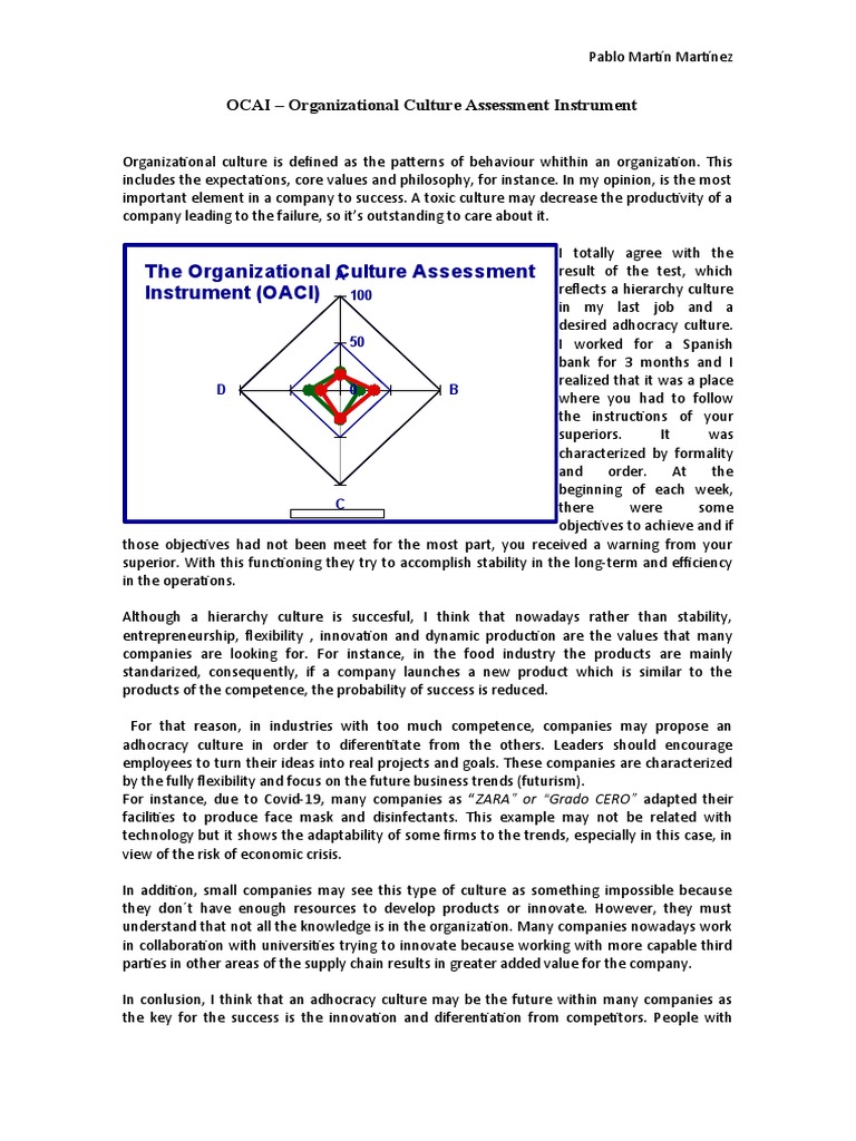 The Organizational Culture Assessment Instrument (OACI) | PDF ...