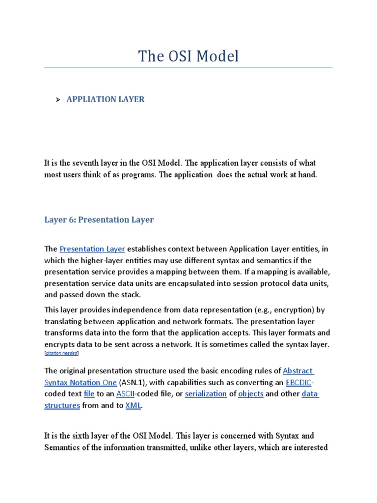 The OSI Model | PDF | Osi Model | Computer Network