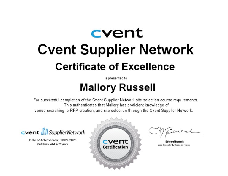 Cvent Certification | PDF