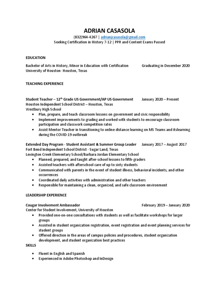 Resume - Adrian Casasola | PDF
