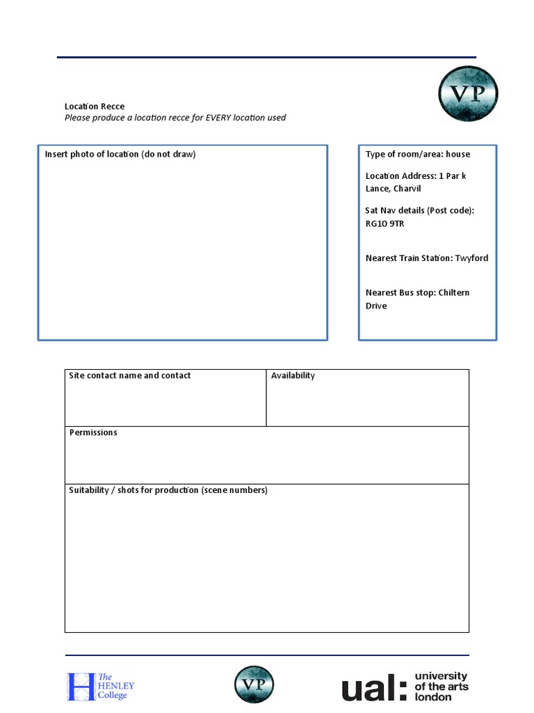 Location Recce Short Film | PDF