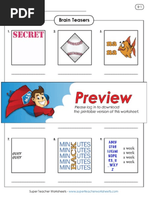 Brain Teaser Worksheets Pdf