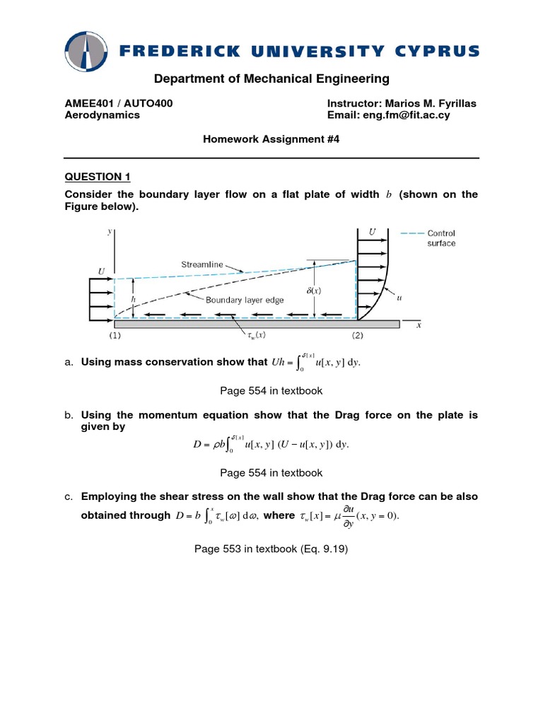 AUTO400 Homework Assignment 4 SOLUTION | PDF | Boundary Layer | Turbulence