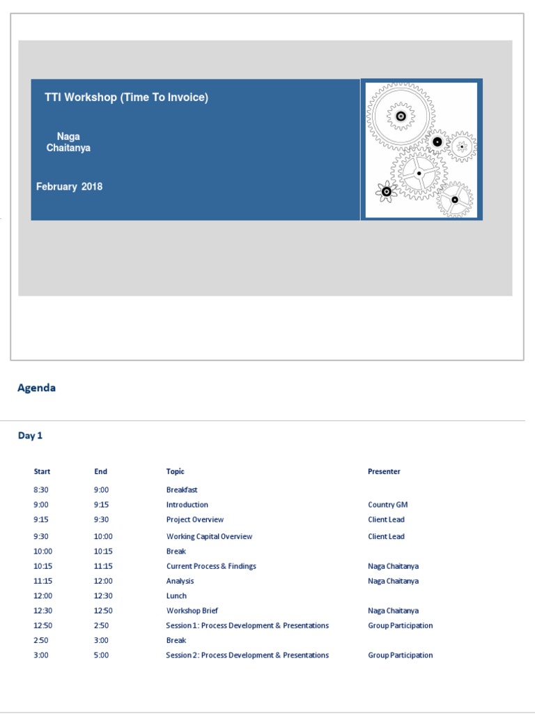 TTI Workshop (Time To Invoice) : Naga Chaitanya | PDF | Economies ...