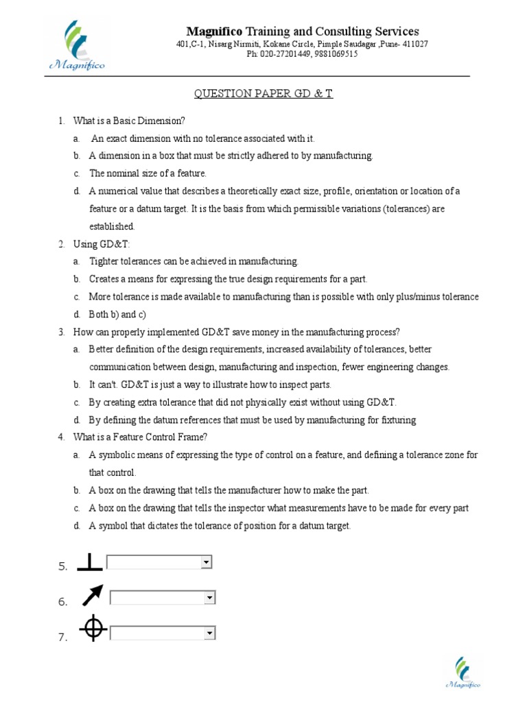 Question Paper - GD & T MTCS | PDF