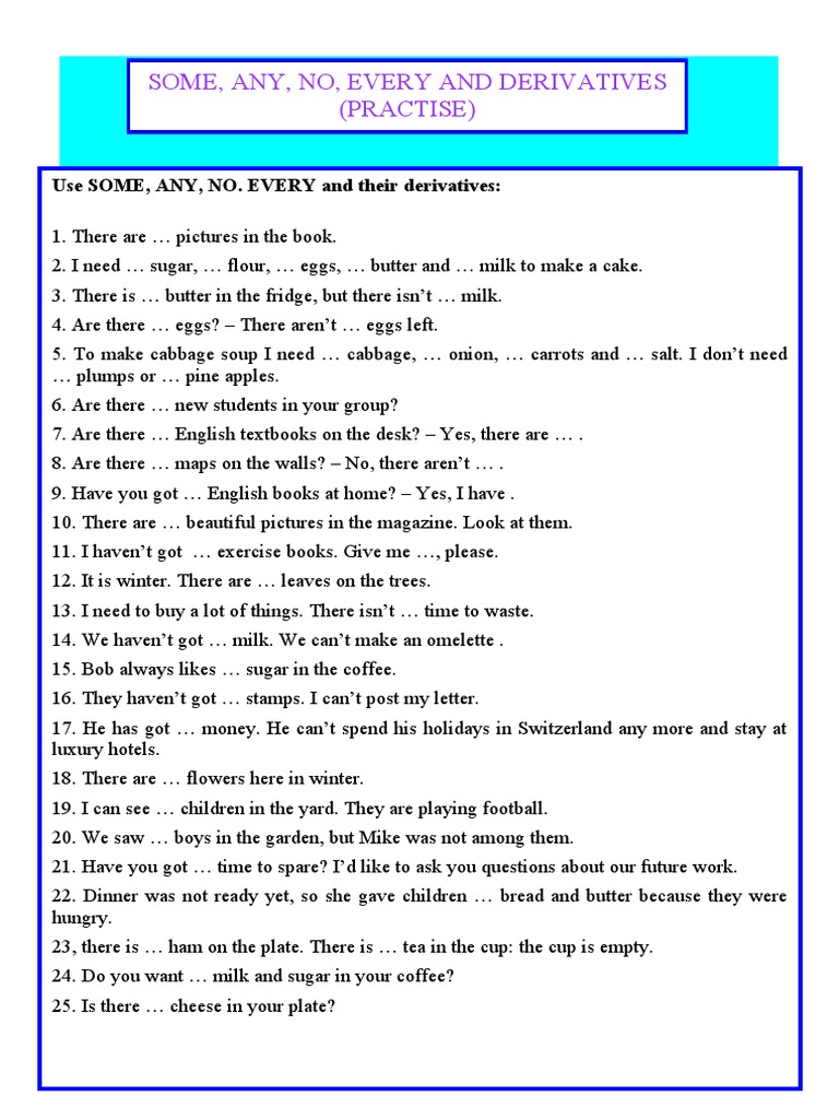 Some Any No Every | PDF