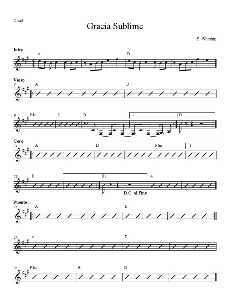 Gracia Sublime - Chart Piano | PDF