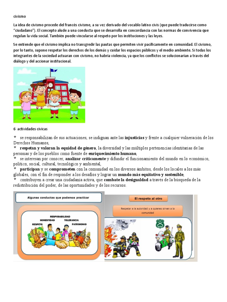 Definición y valor del civismo | PDF | Ciencias sociales