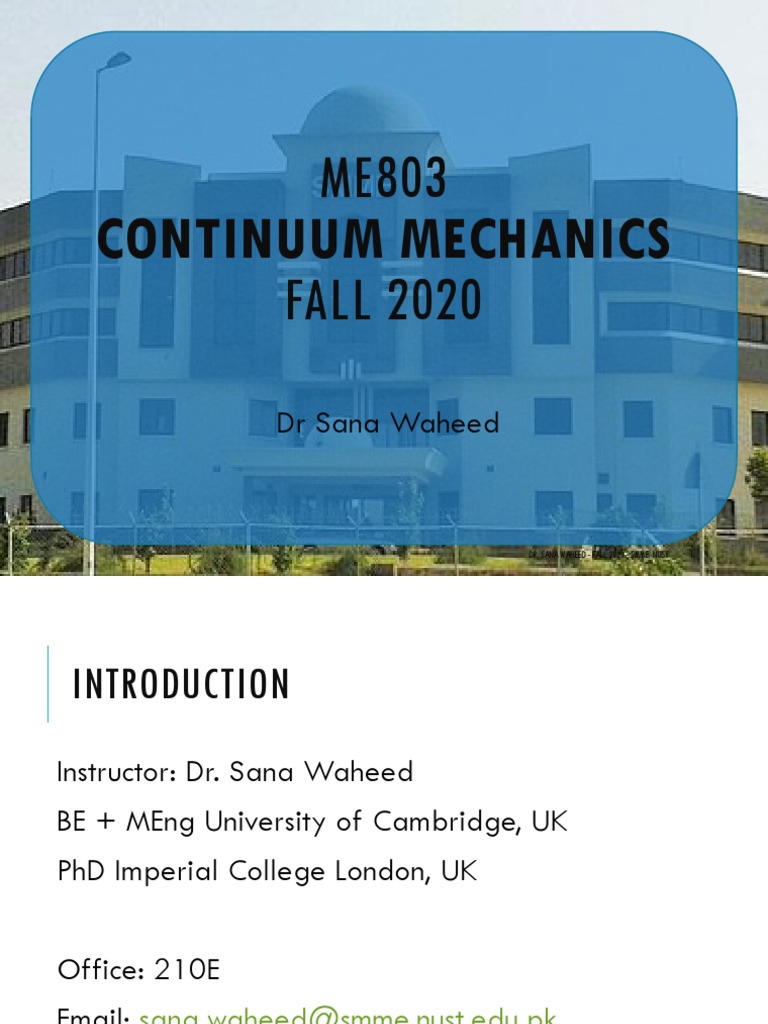 ME803 Continuum Mech. - Lec 1 - Introduction | PDF | Momentum ... ME803 Continuum Mech. - Lec 1 - Introduction | PDF | Momentum ...