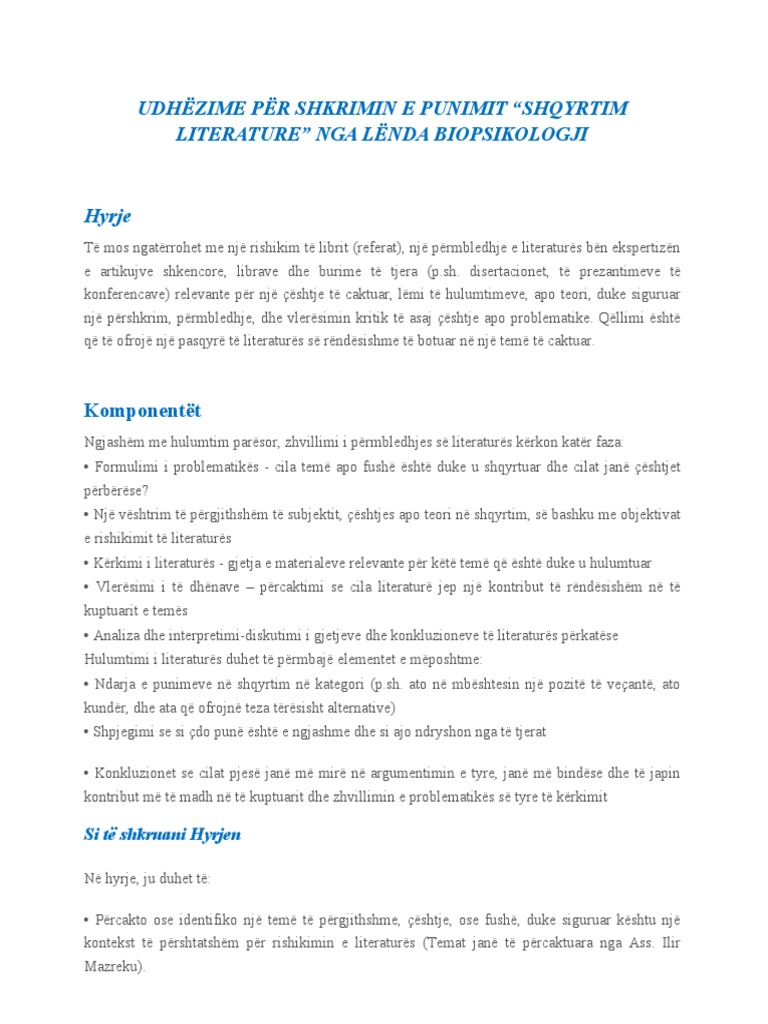 Udhezimet Per Punimin Hulumtim Literatu4re | PDF
