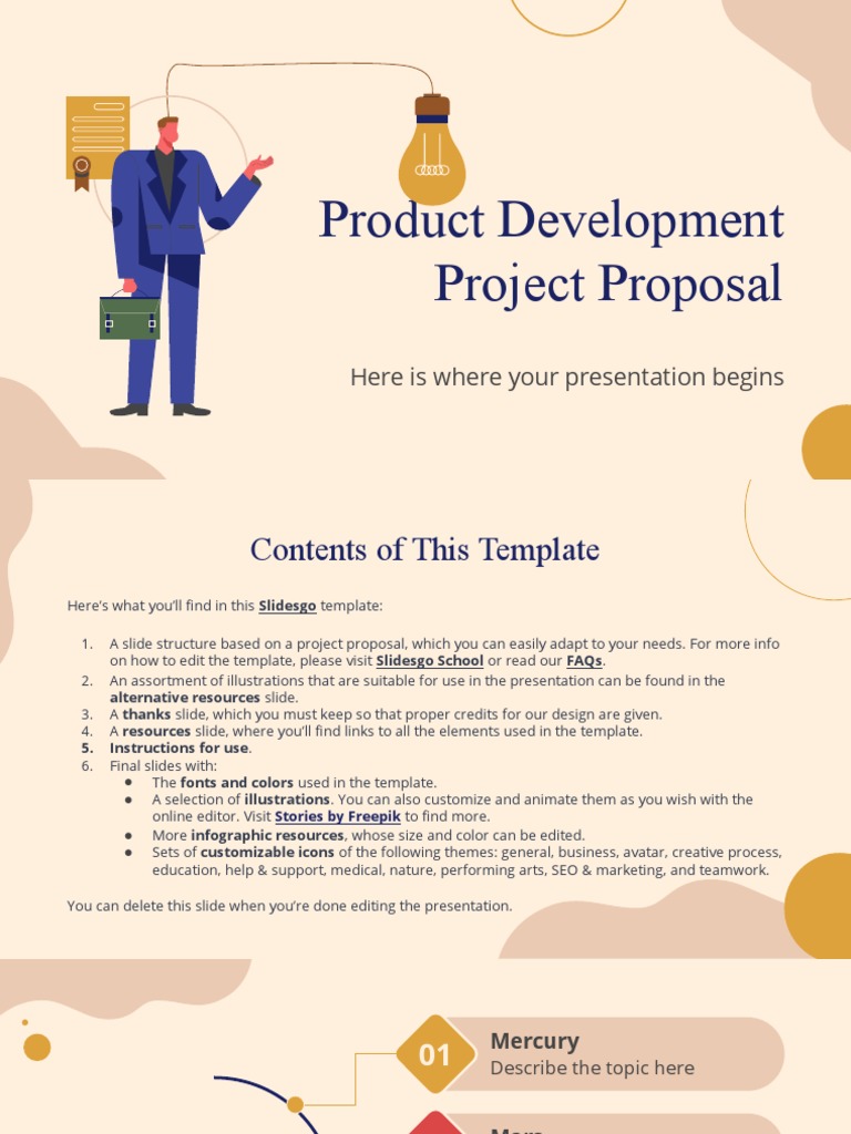 Product Development Project Proposal by Slidesgo | PDF | Planets | Jupiter