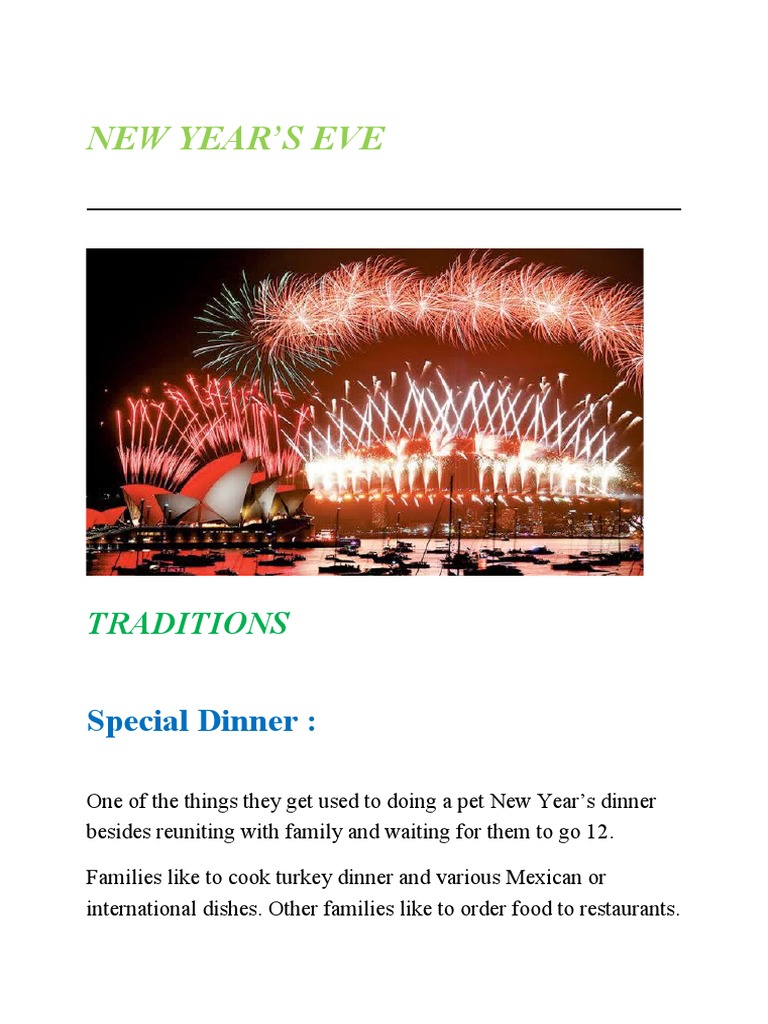 New Year'S Eve: Traditions | PDF