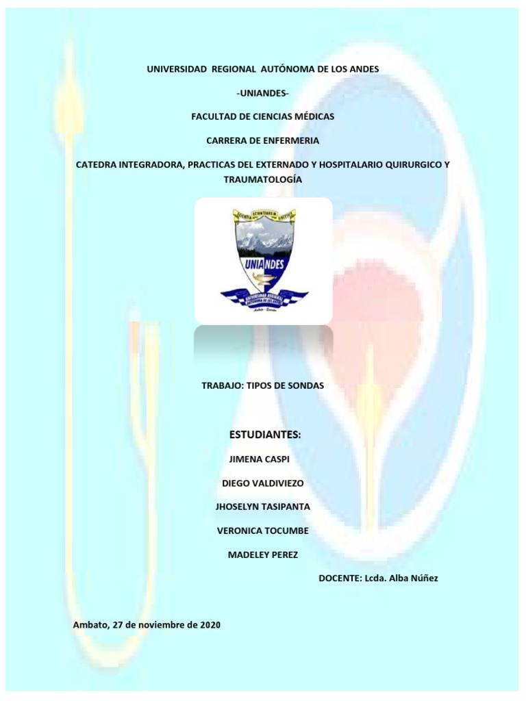 Tipos De Sondas Practicas Pdf Gastroenterología Especialidades