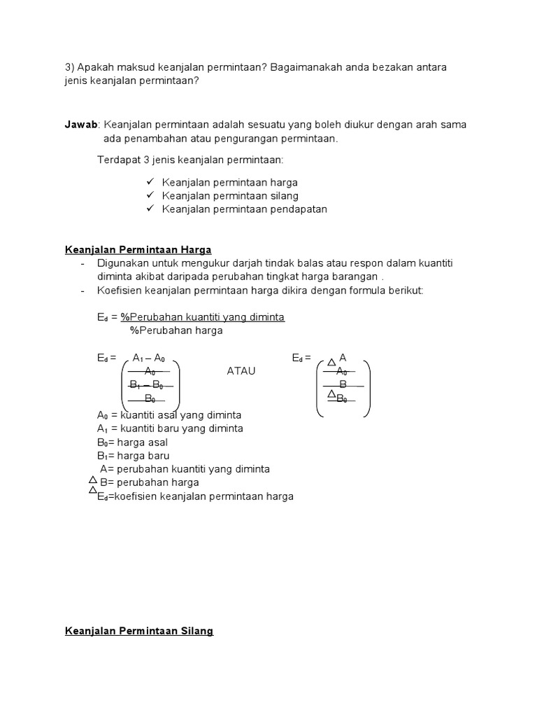 Keanjalan Permintaan | PDF