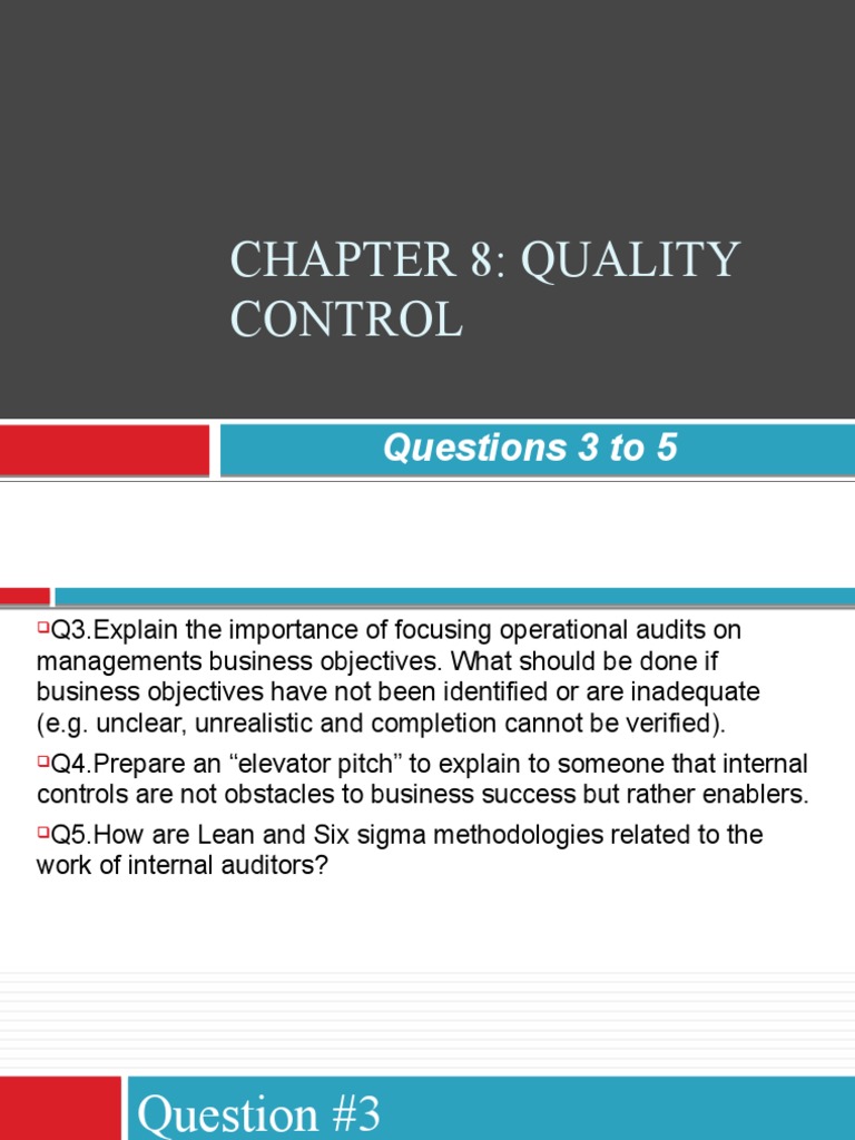 Chapter 8: Quality Control: Questions 3 To 5 | PDF | Six Sigma | Audit