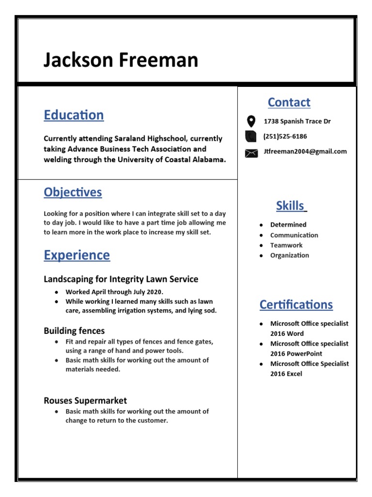 Jackson Freeman Resume | PDF