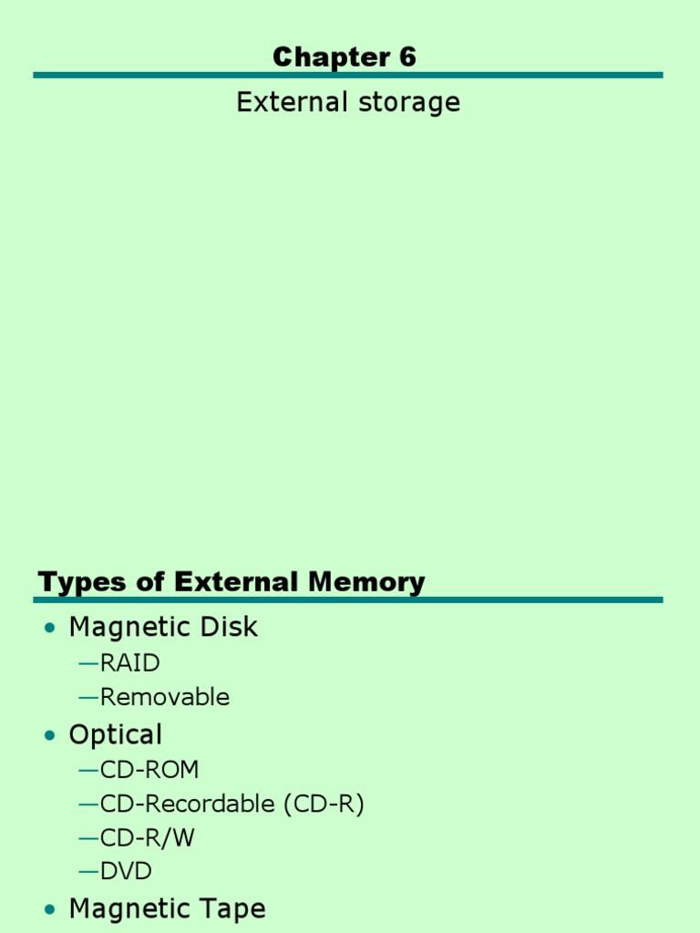 06 - External Memory | PDF | Floppy Disk | Computer Architecture
