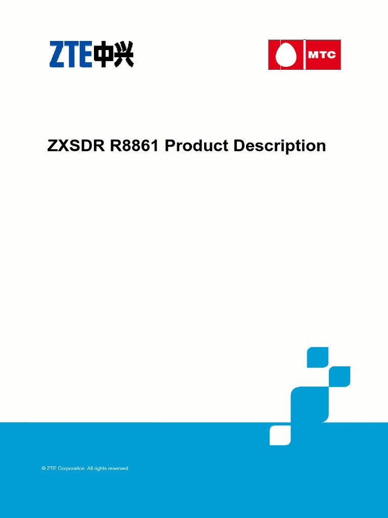 ZTE ZXSDR R8861 Product Description PDF | PDF | Power Supply | Lte ...