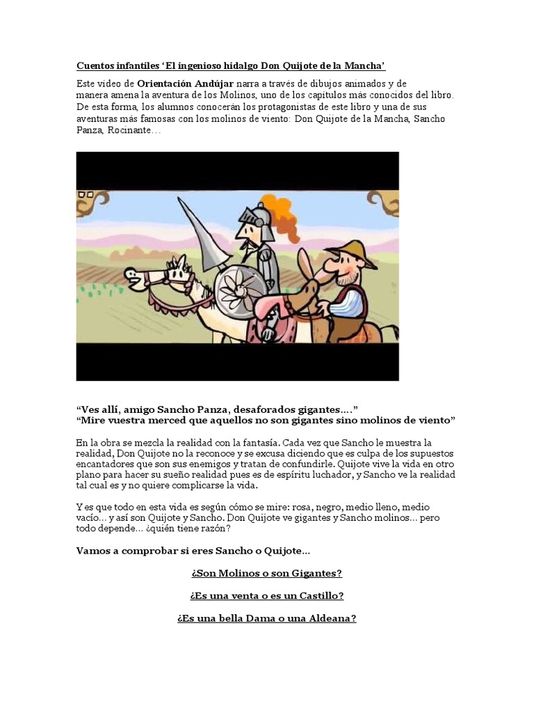 Don Quijote para Niños: Aventuras Animadas | PDF | Don Quijote