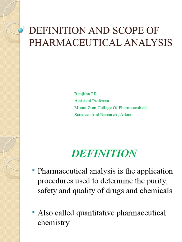 Definition and Scope of Pharmaceutical Analysis | PDF