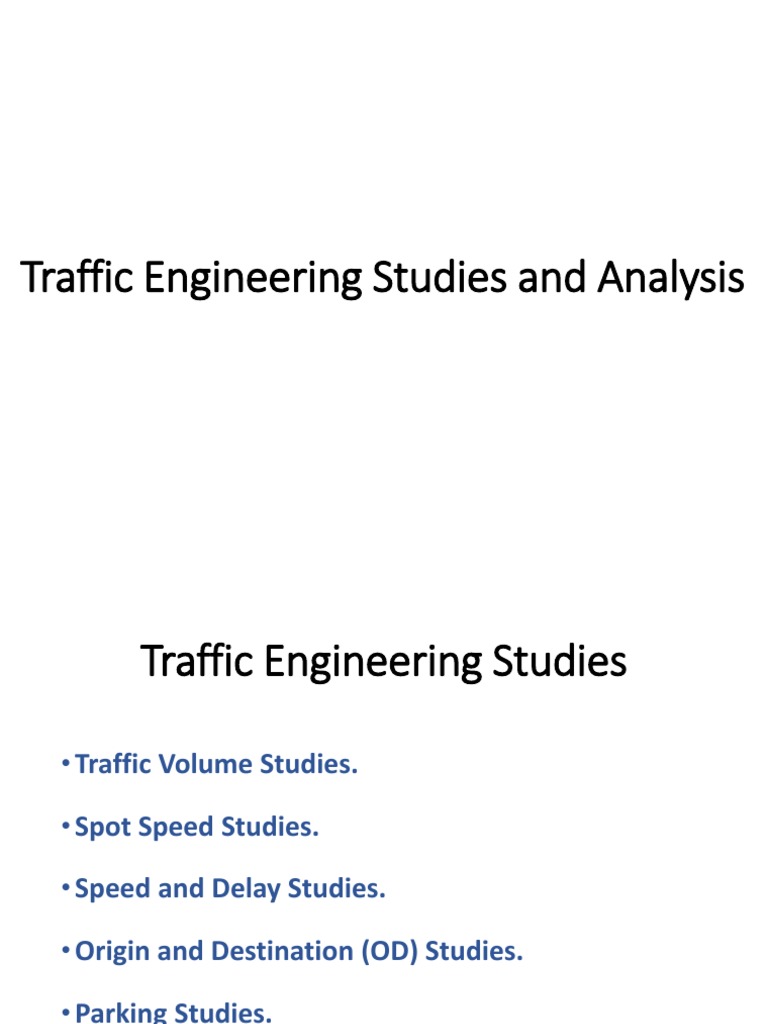 Traffic Volume Studies | PDF | Traffic | Intersection (Road)