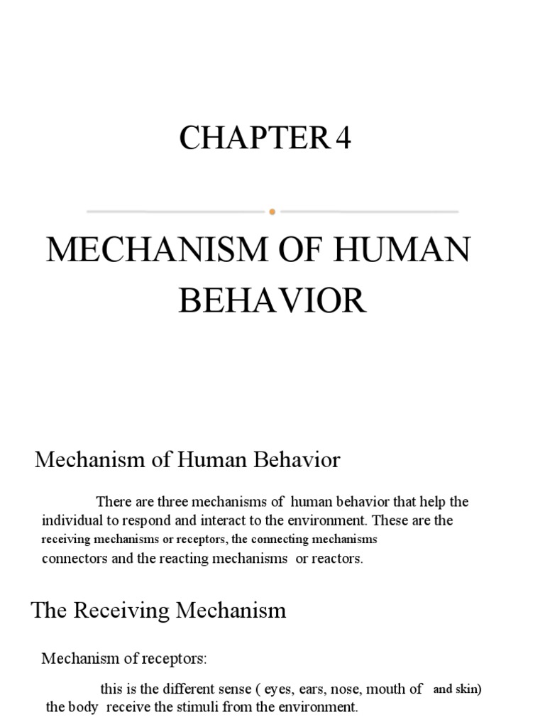 Chapter 4 Mechanism of Human Behavior | PDF | Central Nervous System ...