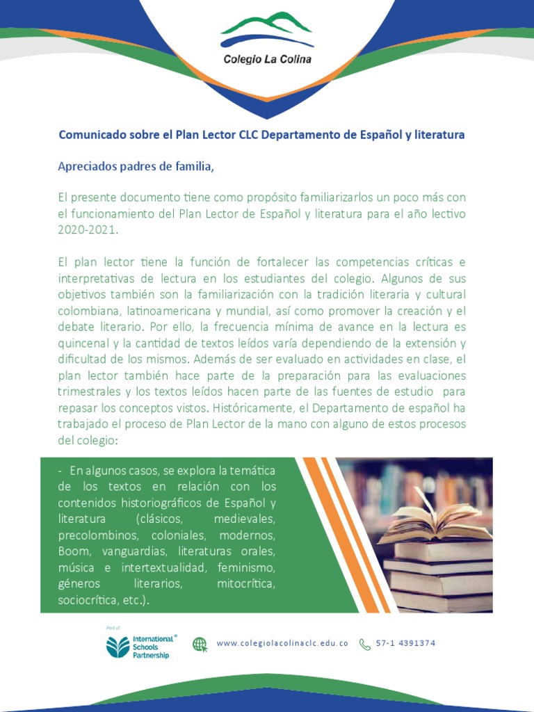 Comunicado Plan Lector PDF | PDF | Autor | Poesía