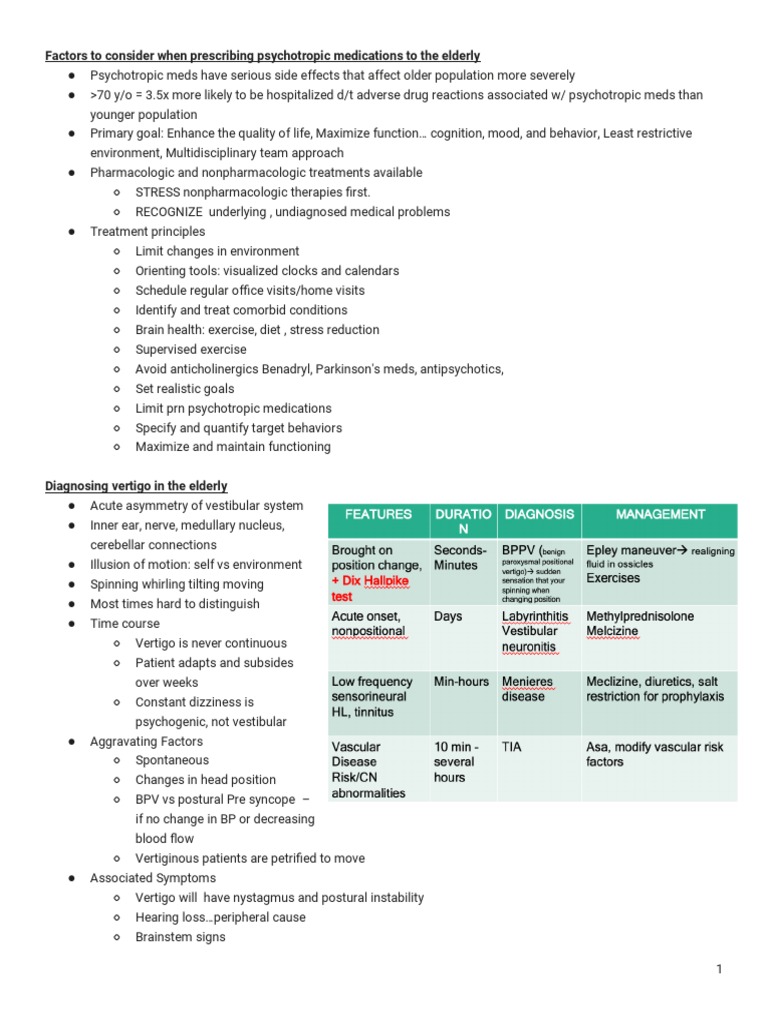 Geriatrics Review | PDF | Osteoporosis | Vertigo