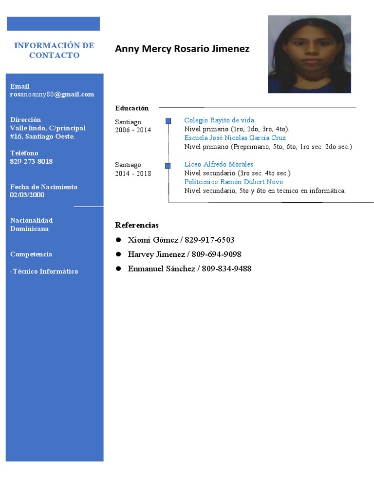 Curriculum de Anny | PDF