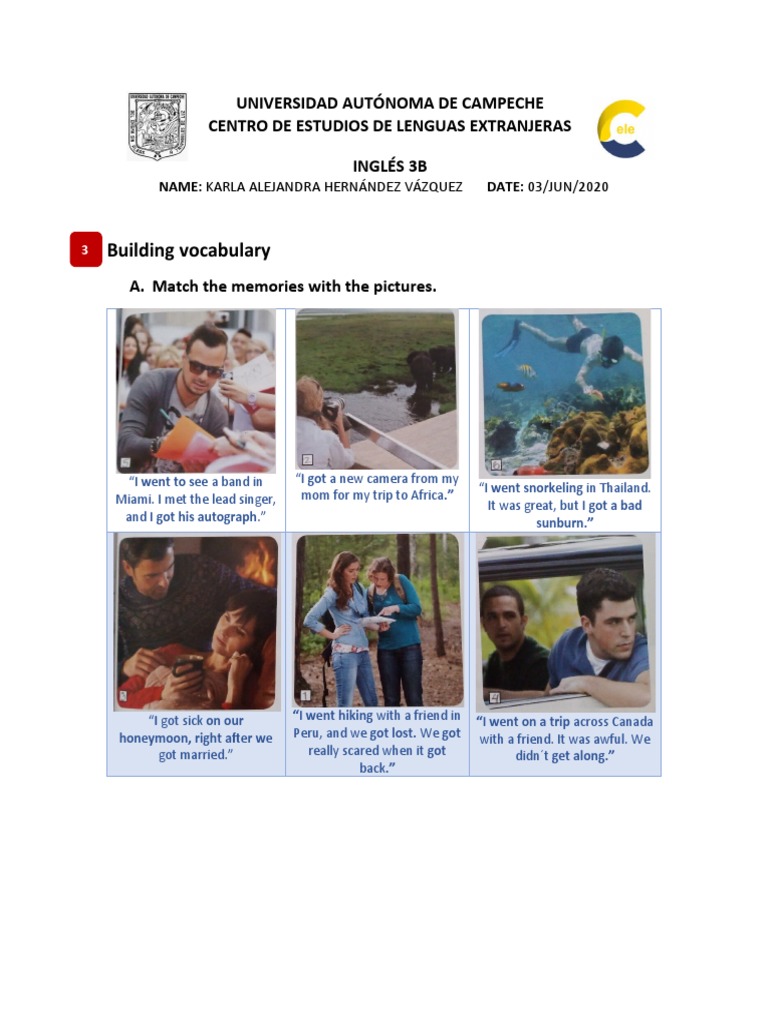 Vocabulary Building Activities | PDF | Hobbies | Outdoor Recreation