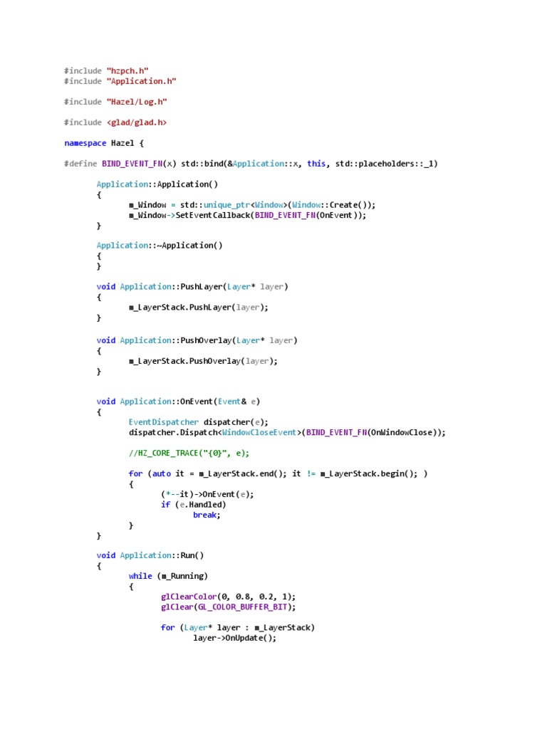 "HZPCH.H" "Application.h" "Hazel/Log.h" : Namespace This | PDF