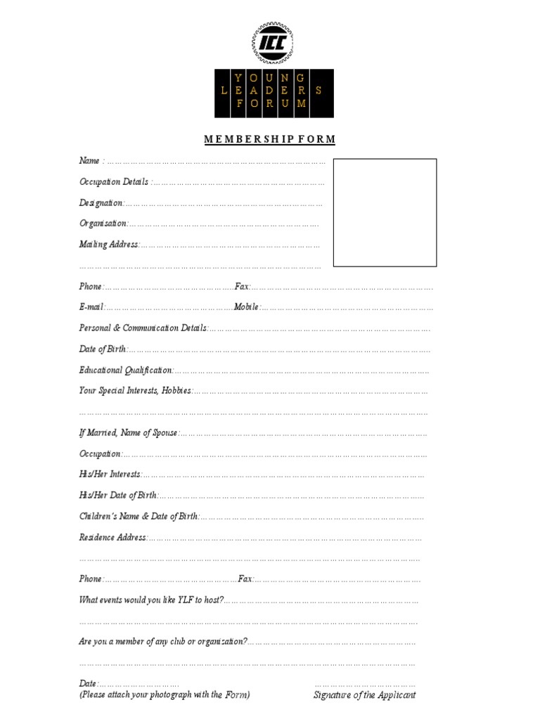 YLF Membership Form | PDF